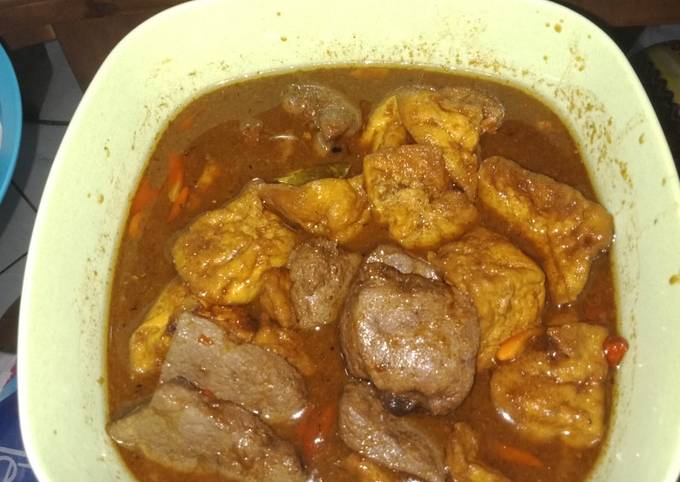 Resep Semur ati sapi campur tahu oleh Rini Oktasari - Cookpad