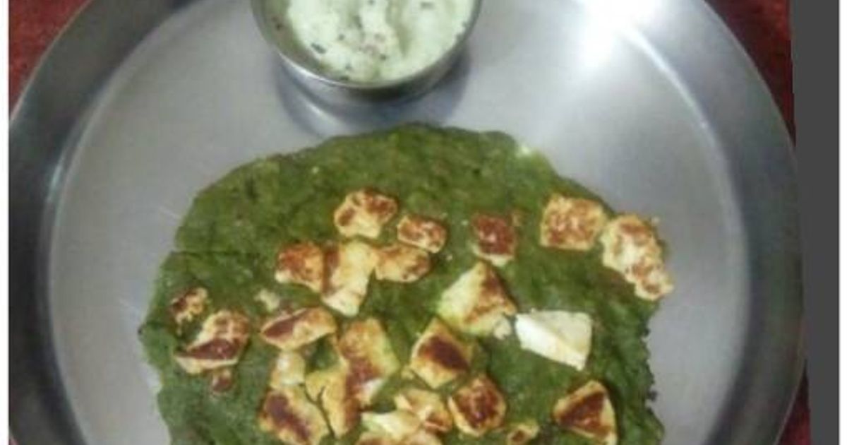 Oats Palak Paneer Uttapam Recipe by Suman Baid - Cookpad
