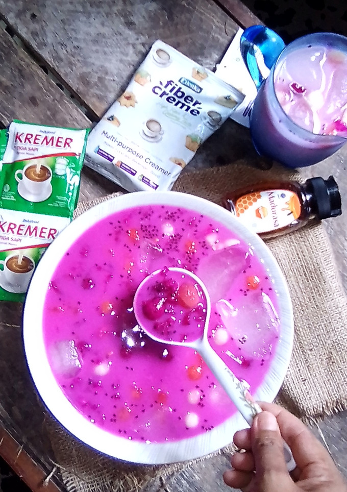 Resep Es Buah Naga Semangka Susu Fiber Creme Madu Tnp Gula oleh Ainur ...