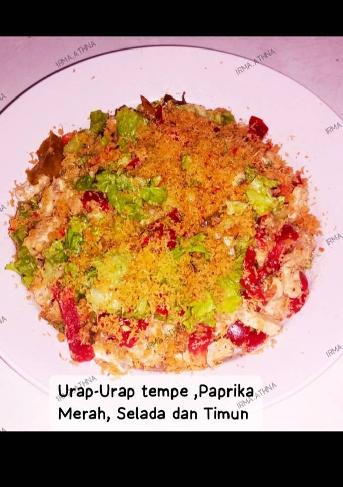 Resep Urap-Urap Tempe, Paprika Merah, Selada dan Timun oleh Irma Athna ...