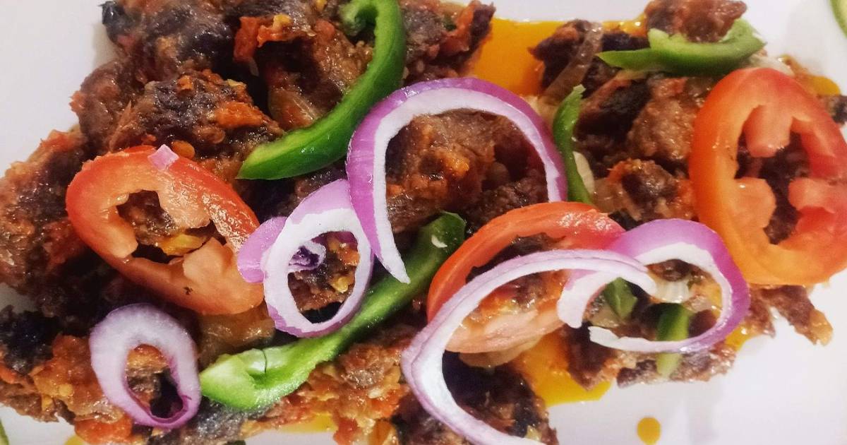 Fried Peppered meat Recipe by Chef gbemilola - Cookpad