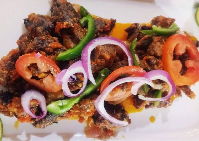 Fried Peppered meat Recipe by Chef gbemilola - Cookpad