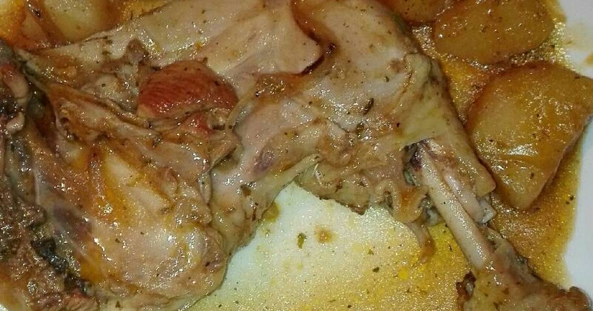 Muslo De Pollo A Las Finas Hierbas Al Horno Con Patatas Receta De Mari