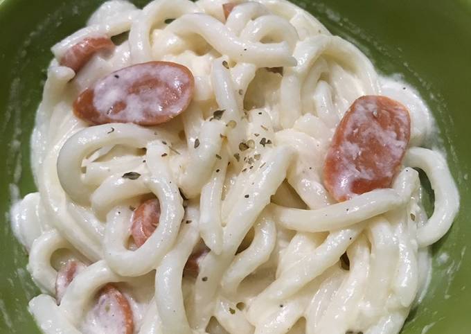 Resep Creamdon (Creamy Udon) oleh saltyquokka - Cookpad