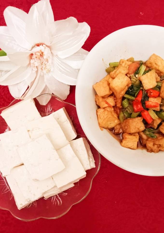 Resep Tumis Simple Tahu Sutra kuah mercon tanpa bawang merah dan bawang ...