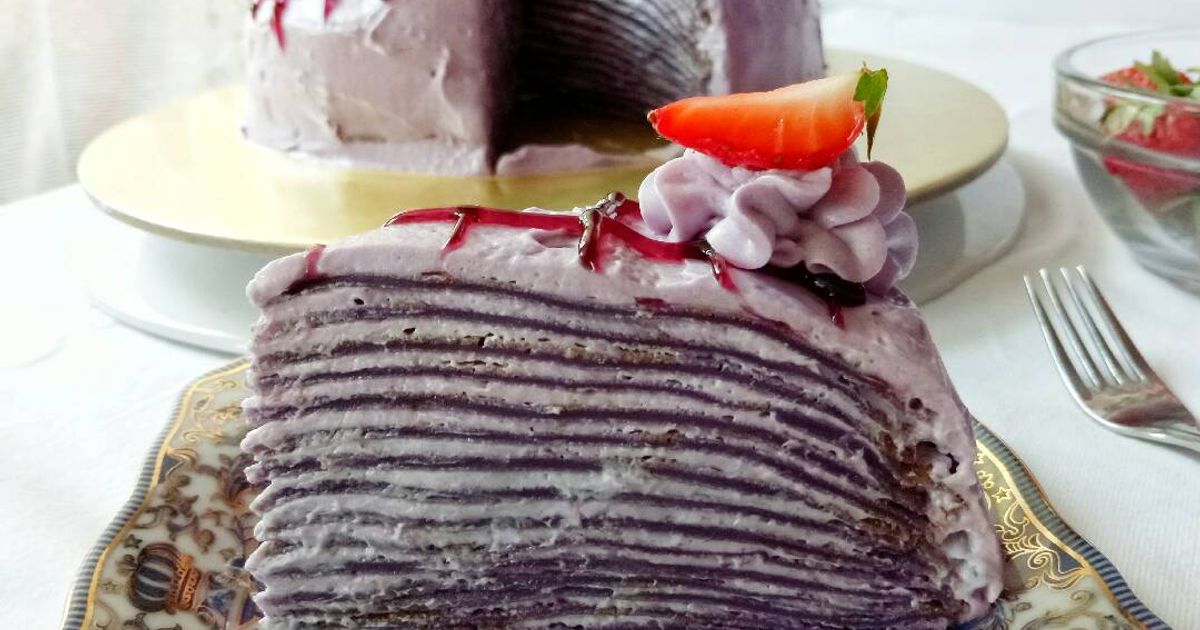 Resep Taro Mille Crepes oleh Nuuken Lekso - Cookpad