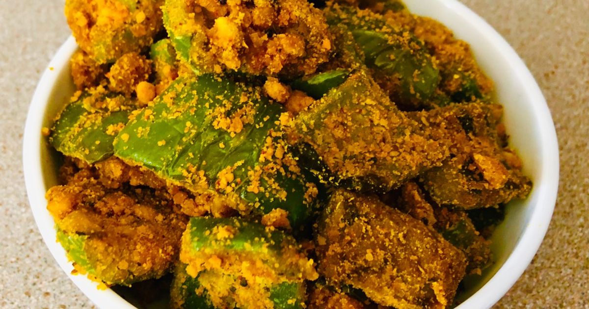 Capsicum Besan Sabji Recipe by Ruchita Chauhan - Cookpad