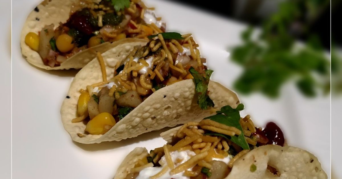 Papad Tacos Chat Recipe by Suhita Rana Chowdhury👩‍🍳 - Cookpad