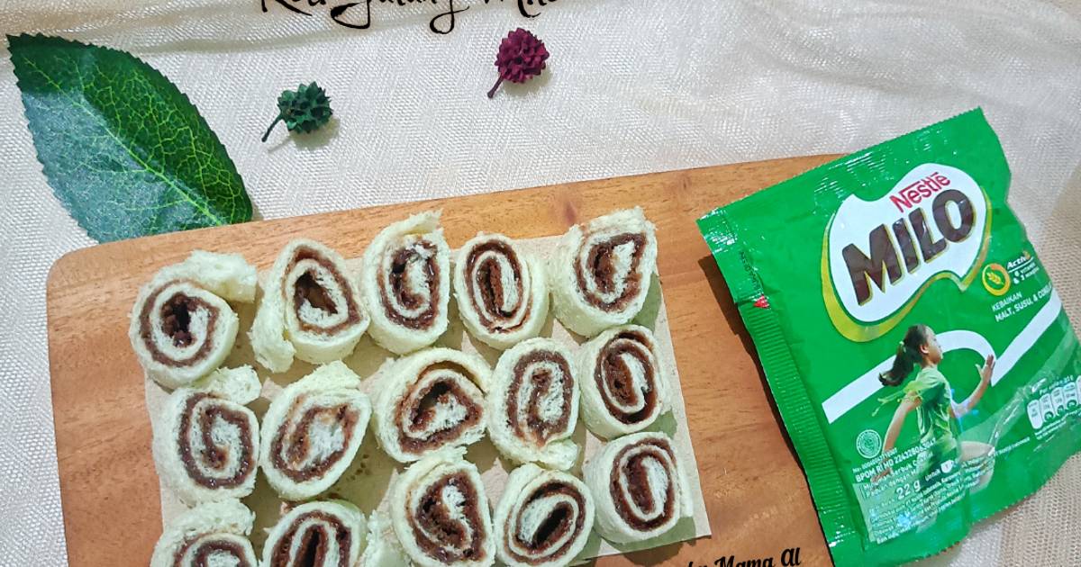 Resep Roti gulung milo (3 bahan) oleh Mama AL - Cookpad