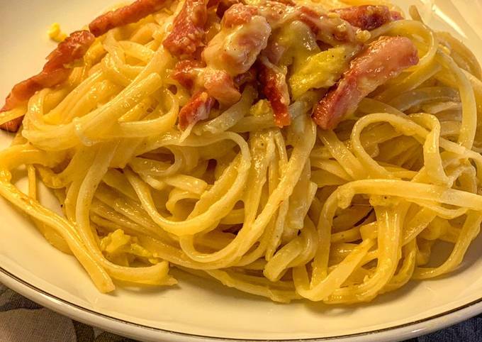 Tallarines a la carbonara auténtica Receta de Irene-Guirao- Cookpad Tallarines a la carbonara auténtica Receta de Irene-Guirao- Cookpad