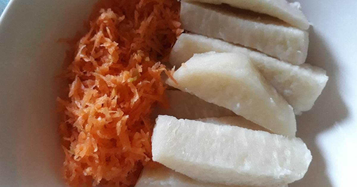 Boiked yam with grated carrots Recipe by Anu - Cookpad