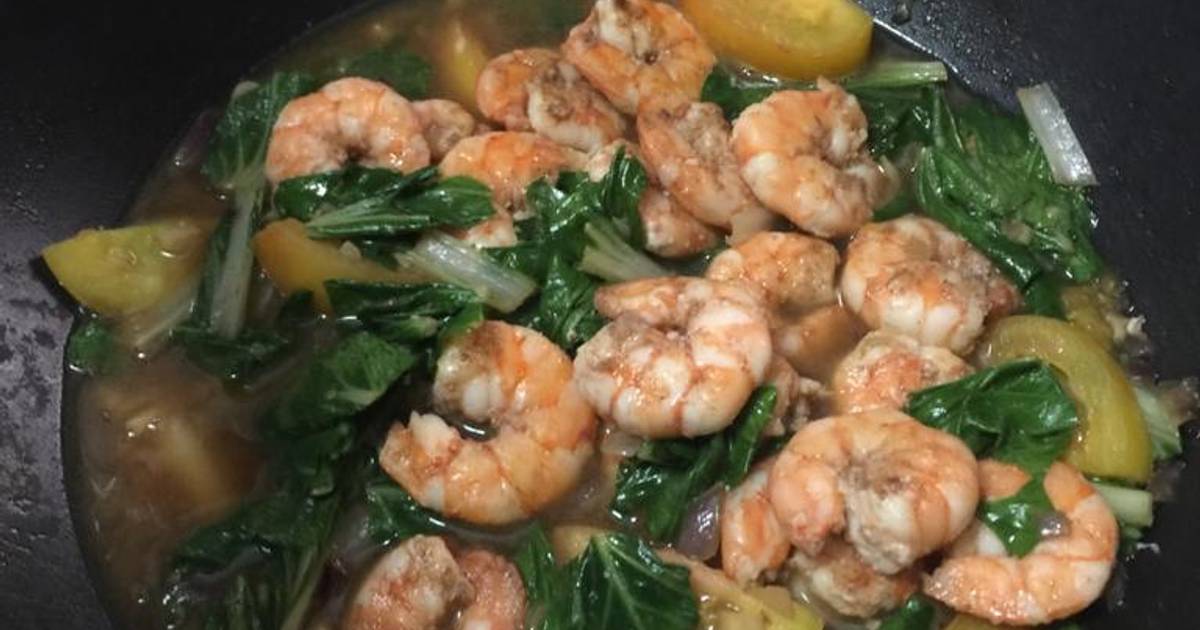 Sauteed Shrimp with Pechay or Bok Choy Recipe by Kat.L - Cookpad