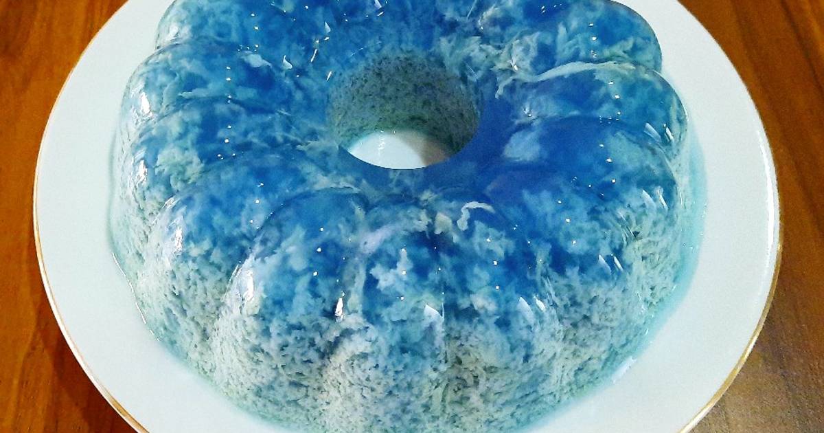Resep Puding Bunga Telang - Blue Ocean Puding oleh Sri Vidyawetti - Cookpad