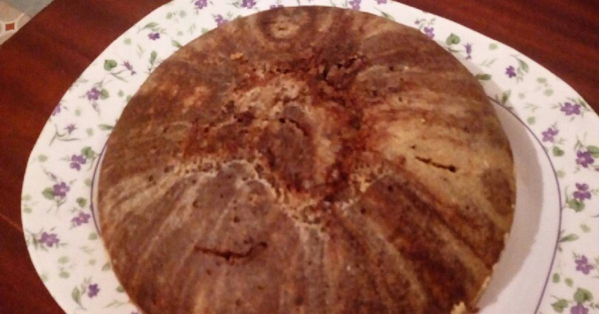 Simple zebra cake with improvised oven.(stove) Recipe by Wendy Boit ...