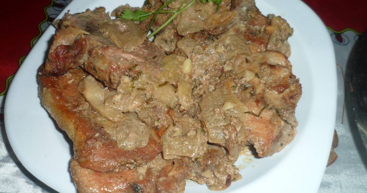 Costeleta de cerdo con manzana Receta de mirtha Caballero- Cookpad