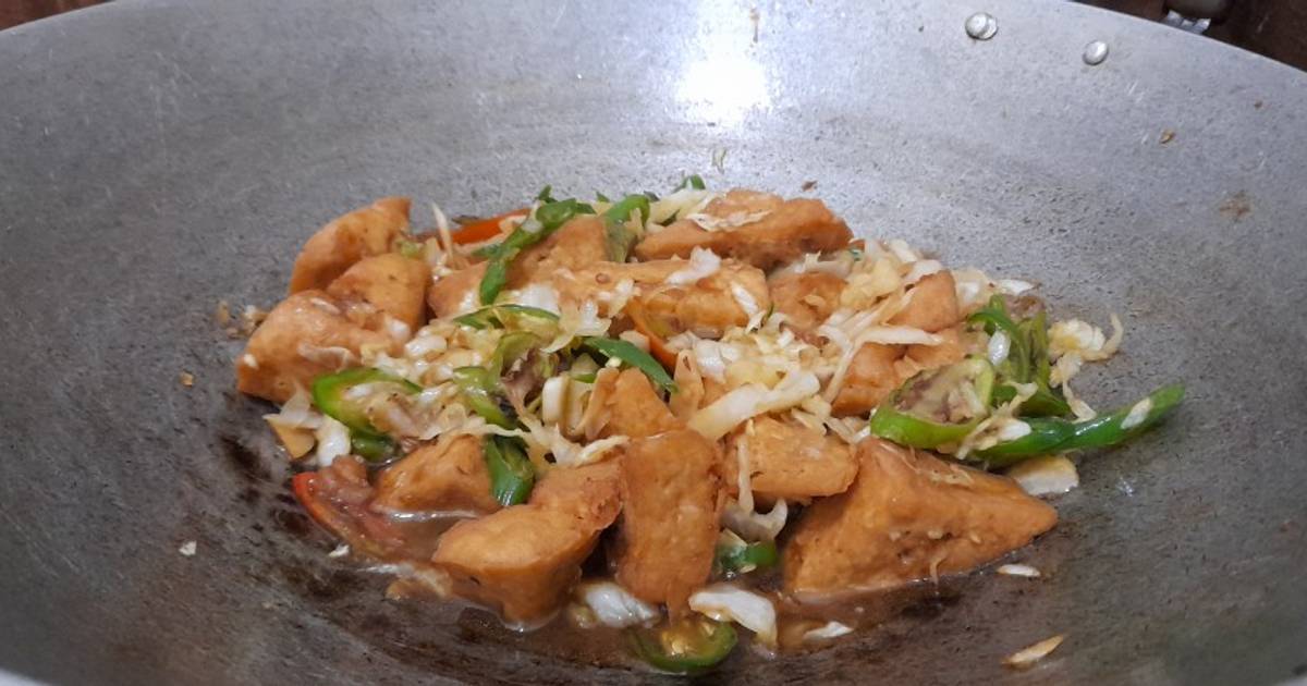 Resep Sayur tahu cabe hijau oleh Una rizka - Cookpad