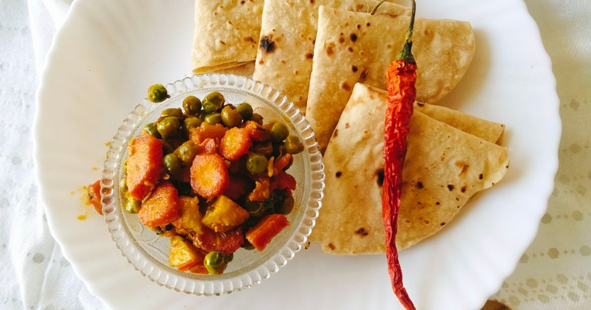 Gajar Matar Ki Sabji (Carrot Peas Sabji / Lunch And Dinner) Recipe by ...