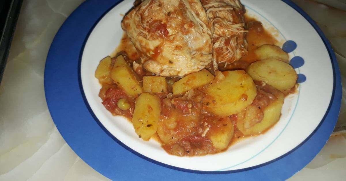 Pollo con papas en salsa de tomate - 511 recetas caseras- Cookpad