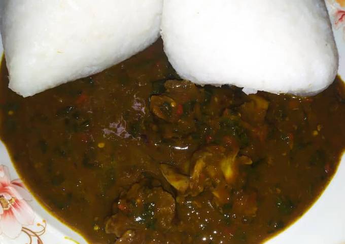 Tuwon shinkafa miyar ogbono Recipe by Meenarh kitchen nd more - Cookpad