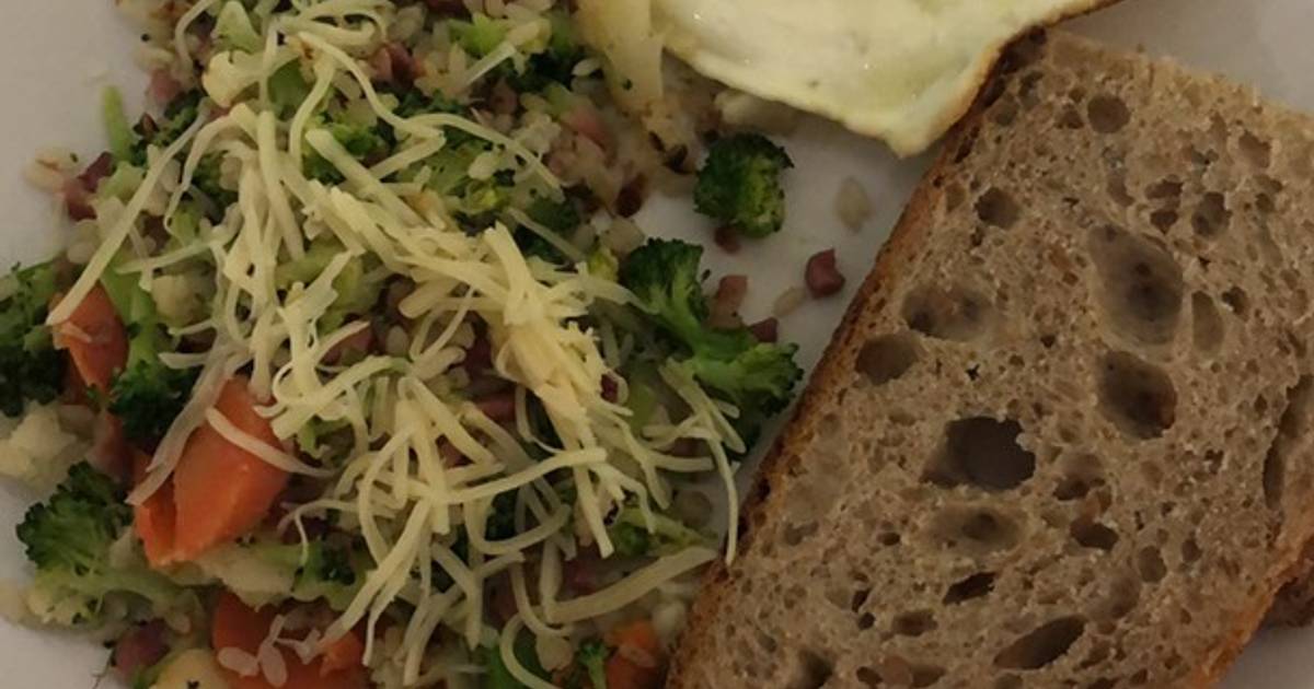 Mix de verduras y jamón con huevo Receta de Laura Ruiz- Cookpad