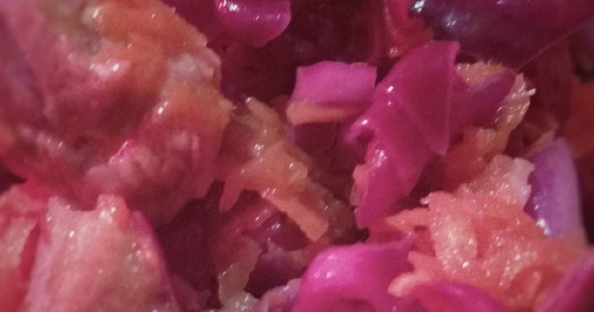 Ensalada de repollo morado con carne Receta de Gih!- Cookpad