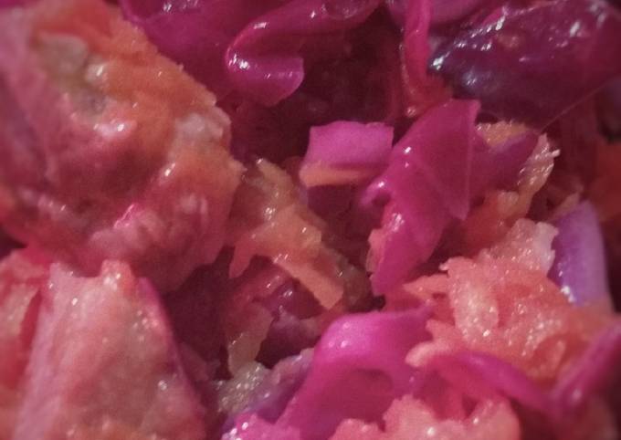 Ensalada de repollo morado con carne Receta de Gih!- Cookpad