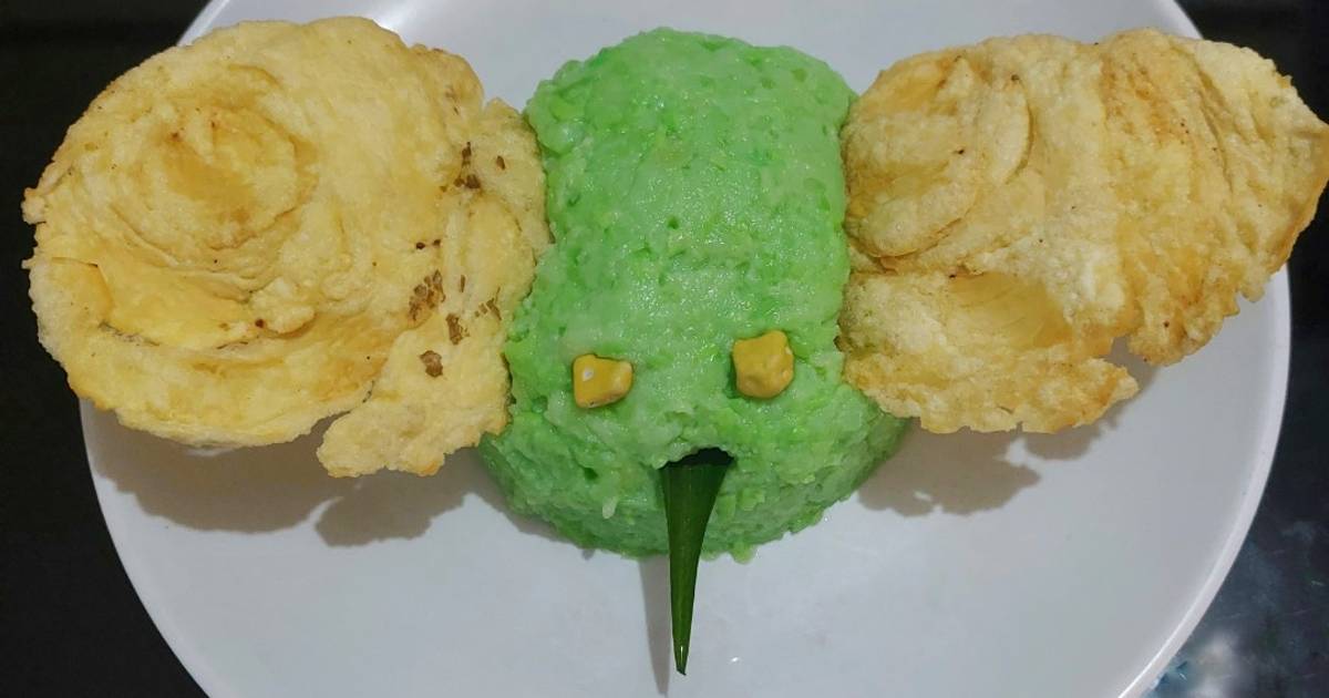 Resep Manuk Nom (puding tape ketan pandan hijau) sendok emping khas ...
