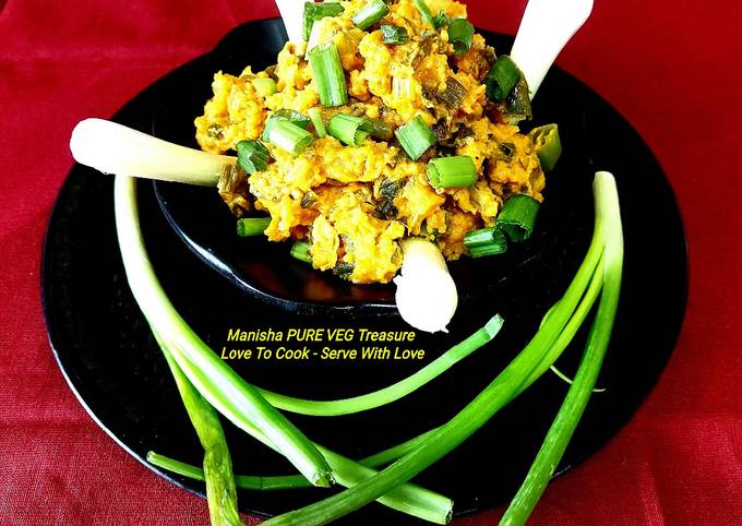 Spring Onion Besan Sabzi Recipe by Manisha Sampat - Cookpad