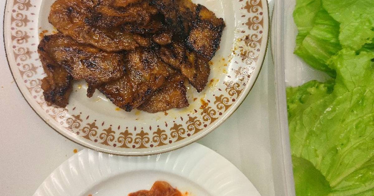 Resep Sam Gyup Sal (pork belly) Korean BBQ oleh Amanda Goenawan - Cookpad