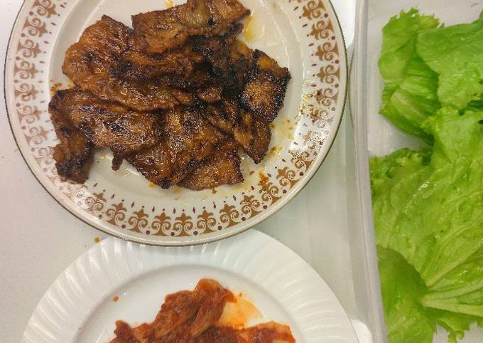 Resep Sam Gyup Sal (pork belly) Korean BBQ oleh Amanda Goenawan - Cookpad