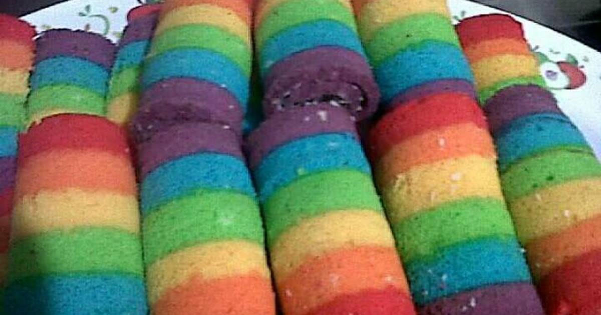 31 resep bolu rainbow loyang 18 enak dan mudah - Cookpad