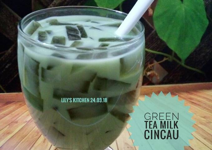 Resep Green Tea Milk Cincau oleh 🍃Maria Feronika🍃 - Cookpad