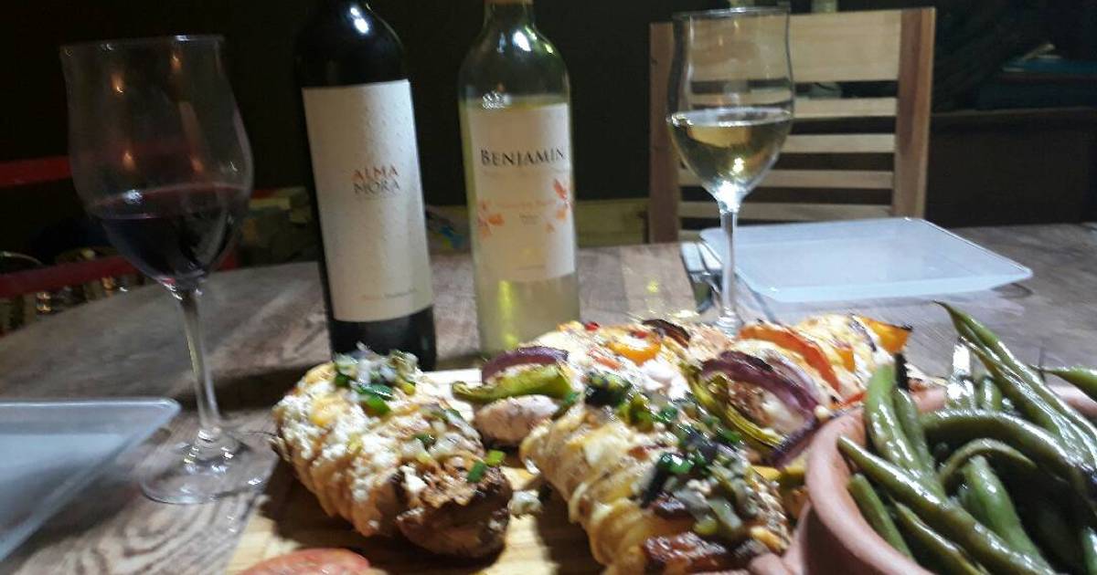 Pechugas de pollo primavera con papas libro y chauchas Receta de Lucas ...