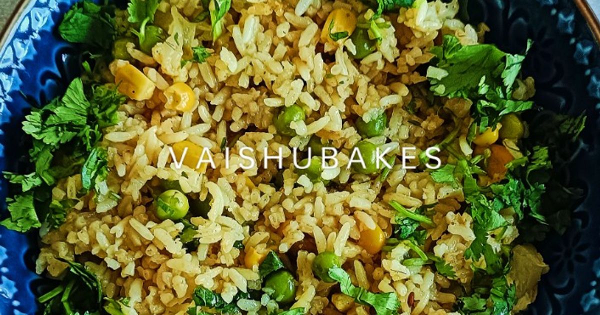 Green Peas & Mixed Veggies Pulao Recipe by Vaishali Suhas - Cookpad