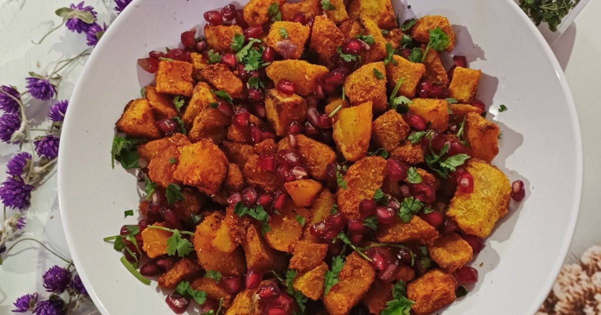 Air Fryer Sweet Potato/Shakarkandi Chaat Recipe by ZMA - Cookpad