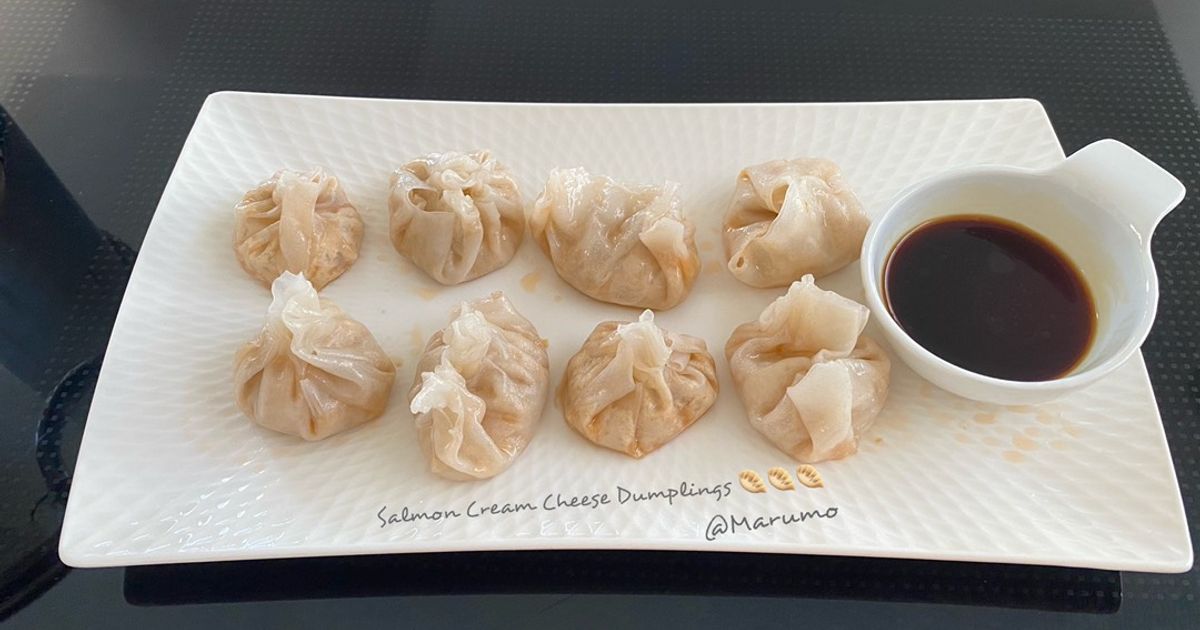 Salmon Cream Cheese Dumplings 🥟🥟🥟 Recipe by Pakprawee - Cookpad