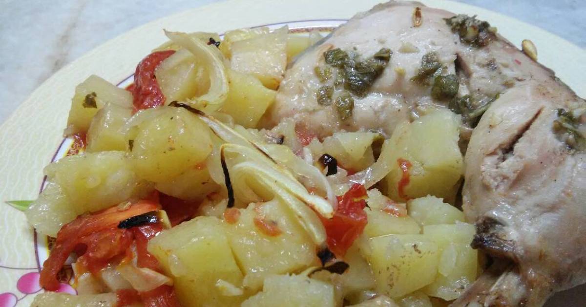 Pollo al horno mechado con albahaca y ajo Receta de Veritolandia- Cookpad
