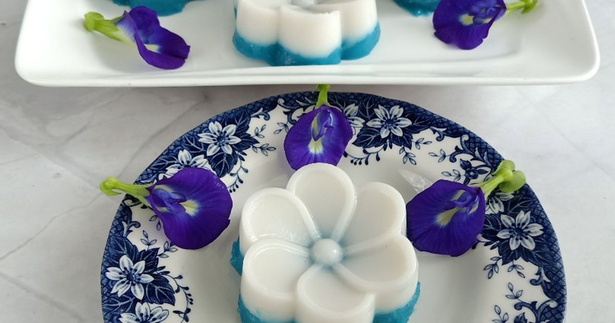 Resep Talam Ubi Kayu Bunga Telang oleh Isnawati - Cookpad