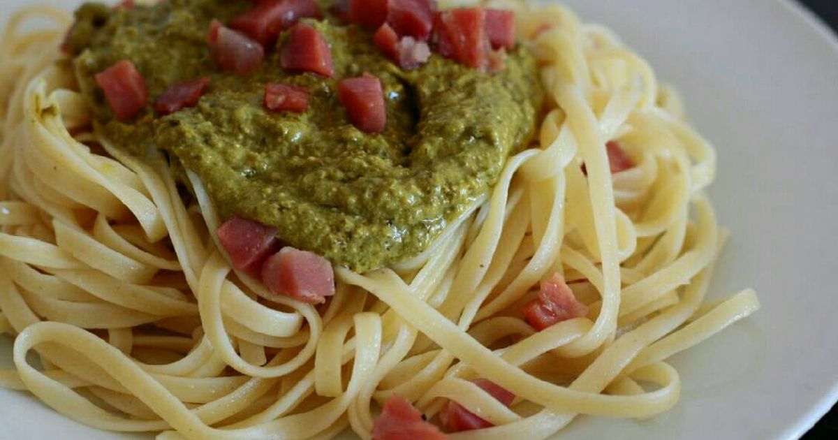 Tallarines Con Pesto Y Jamón Serrano En 4 Pasos Receta de Sara PA