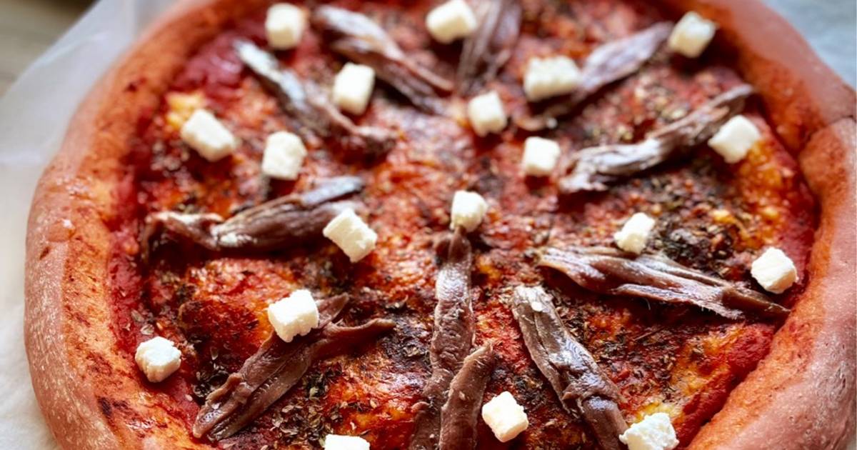Pizza especial rosa dos quesos con anchoas Receta de Arianne- Cookpad