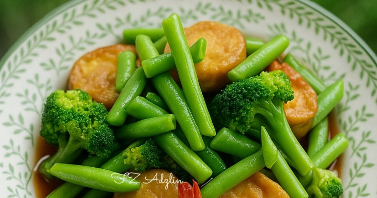 Resipi Kacang Buncis Tauhu Telur Bersama Udang oleh FZ Adzlin - Cookpad