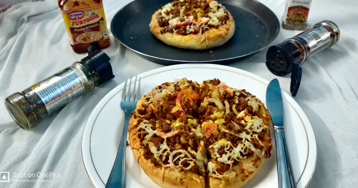 Mutton Keema Pizza 🍕 Recipe by Afsana Firoji - Cookpad