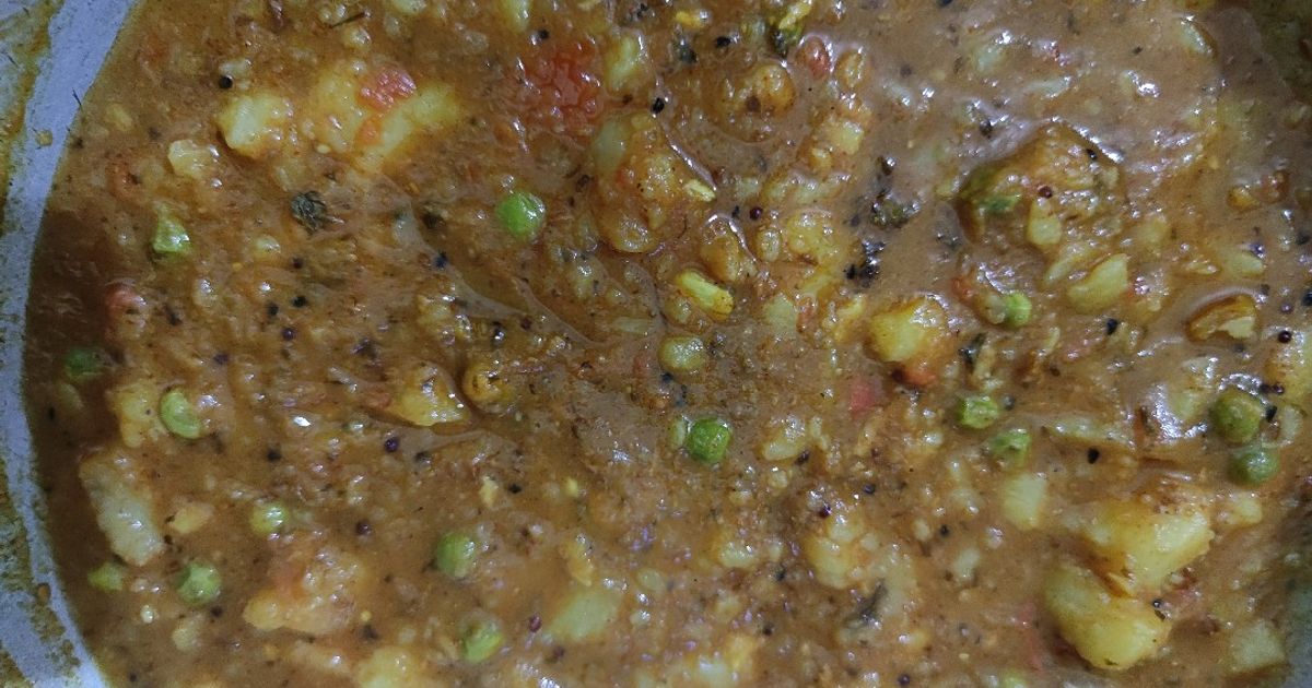 Dhaba Style Aaloo Matar Tamatar Ki Sabji Recipe by Jyoti Shashank ...
