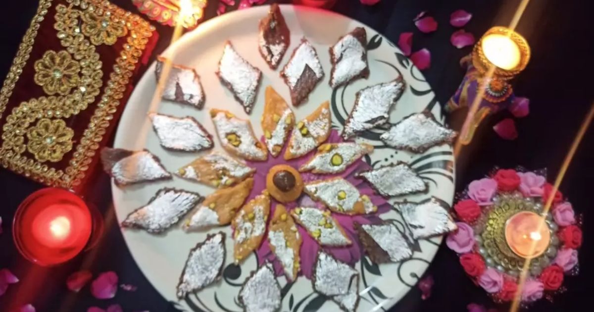 Kesar Pista Kaju Katli & Chocolate Kaju Katli Recipe by Daxa Parmar ...