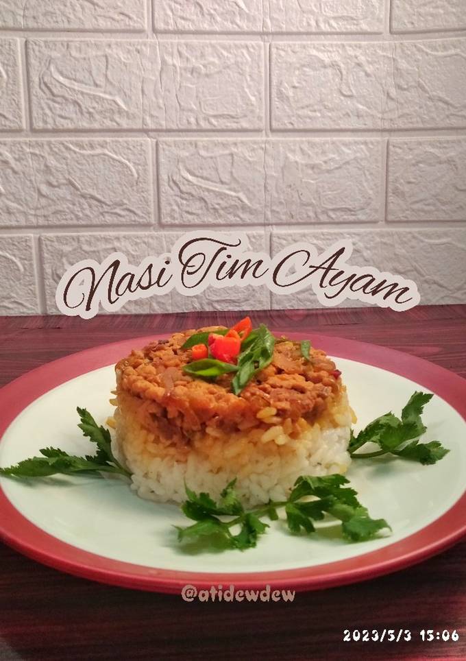 Resep *Nasi Tim Ayam (versi jalan pintas* oleh ati dewanthi - Cookpad
