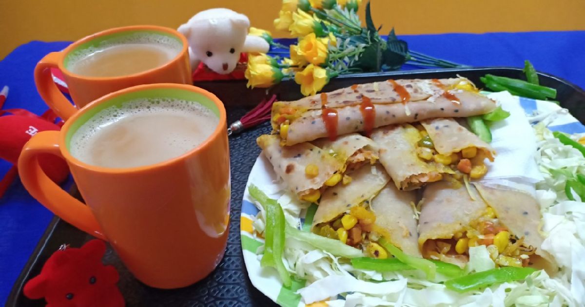 Corn Vegetables Cheese Frankie Recipe By Satya Jha