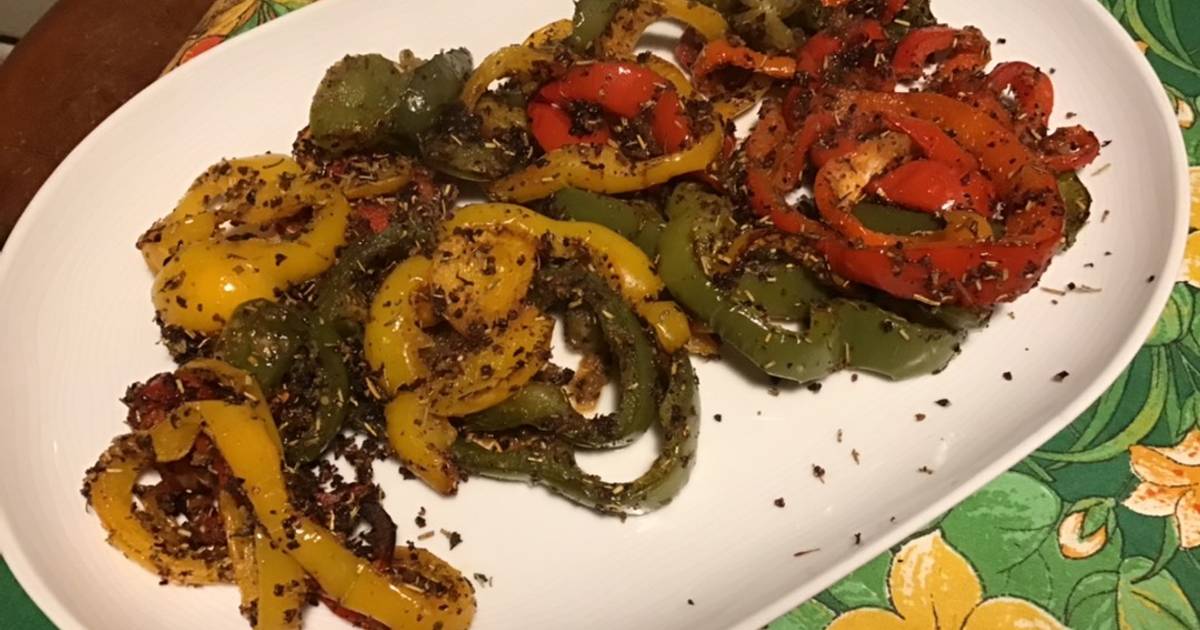 Poivrons tricolores croustillants aux herbes de Provence et chapelure ...