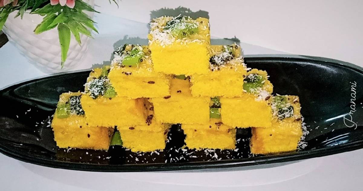 Khaman Dhokla (Nylon Khaman) Recipe by Pranami Davda - Cookpad