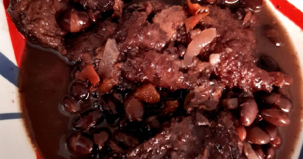 Frijol con chicharra Receta de Wendy- Cookpad