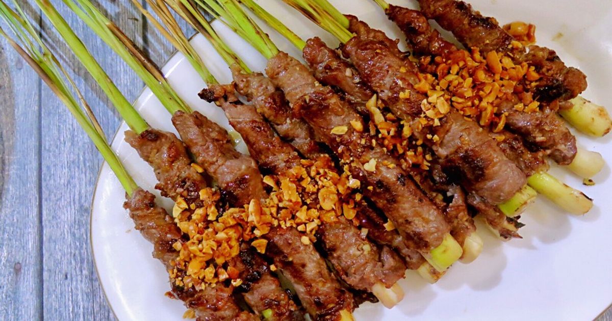 Resep Sate Sapi Lilit Sereh Ala Vietnam/ Beef Satay With Lemongrass ...